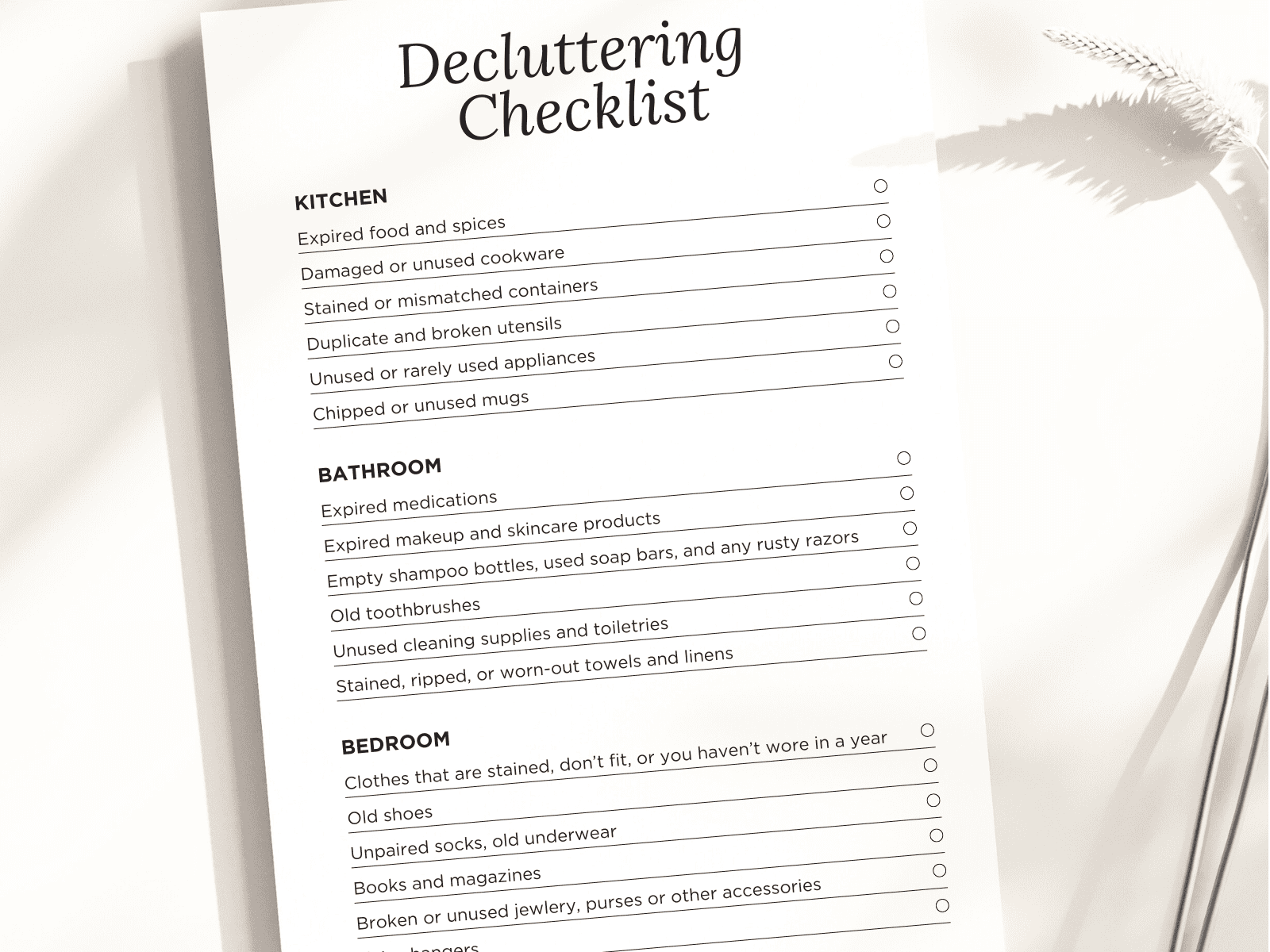 Decluttering Checklist: Your Room-by-Room Guide - Organize Every Room