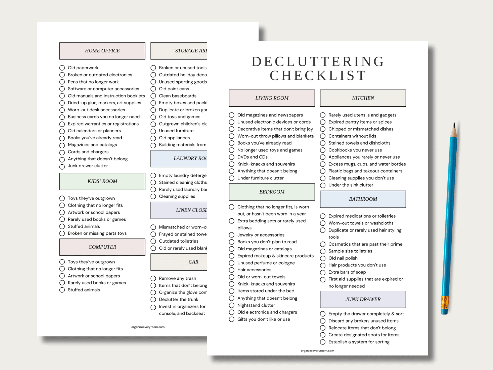 100 Things To Declutter Challenge - Organize Every Room