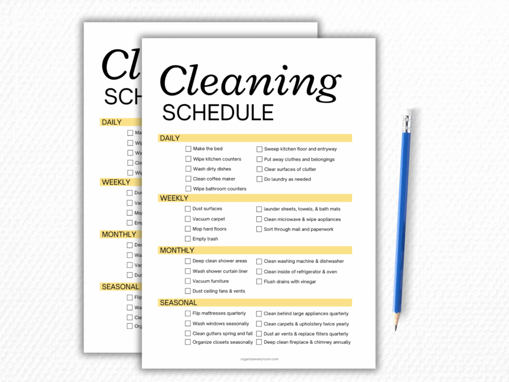 Your Ultimate Home Cleaning Schedule: What to Clean Daily, Weekly, and ...