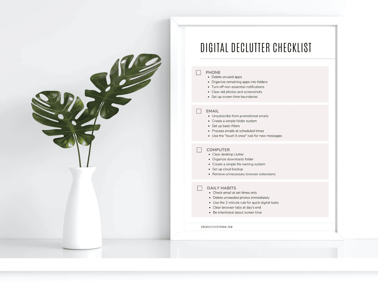 Digital Declutter Checklist: Organize Your Phone, Email, and Computer - Organize Every Room