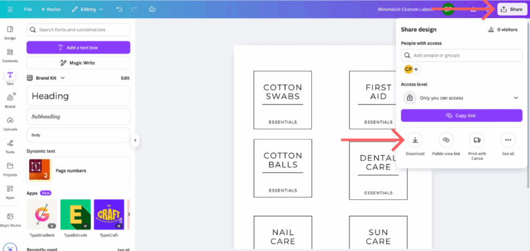 How to Design and Print Custom Labels in Canva (Easy & Pretty ...