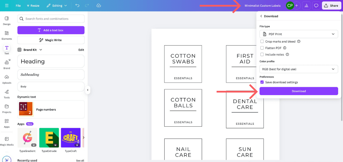 How to Design and Print Custom Labels in Canva (Easy & Pretty ...