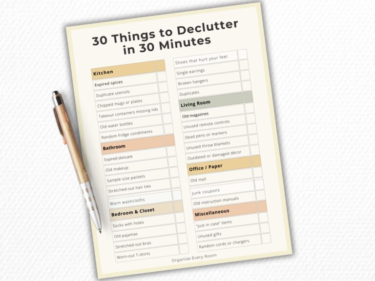 30 Things to Declutter in 30 Minutes - Organize Every Room